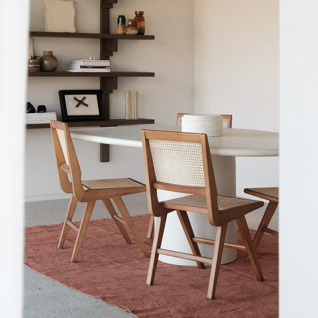 Eettafel beige aspect mortex - Microskin - 180 cm - Geelong — Furnified