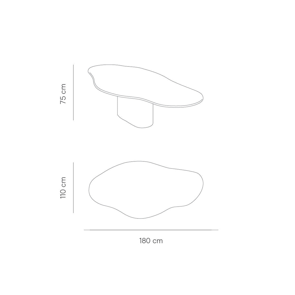 Table à manger bio aspect béton Cian 220 cm - Latte Stoneskin | Meublé ...